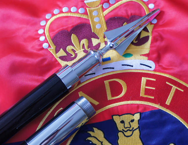 Ceremonial flagpole for bands and marches
